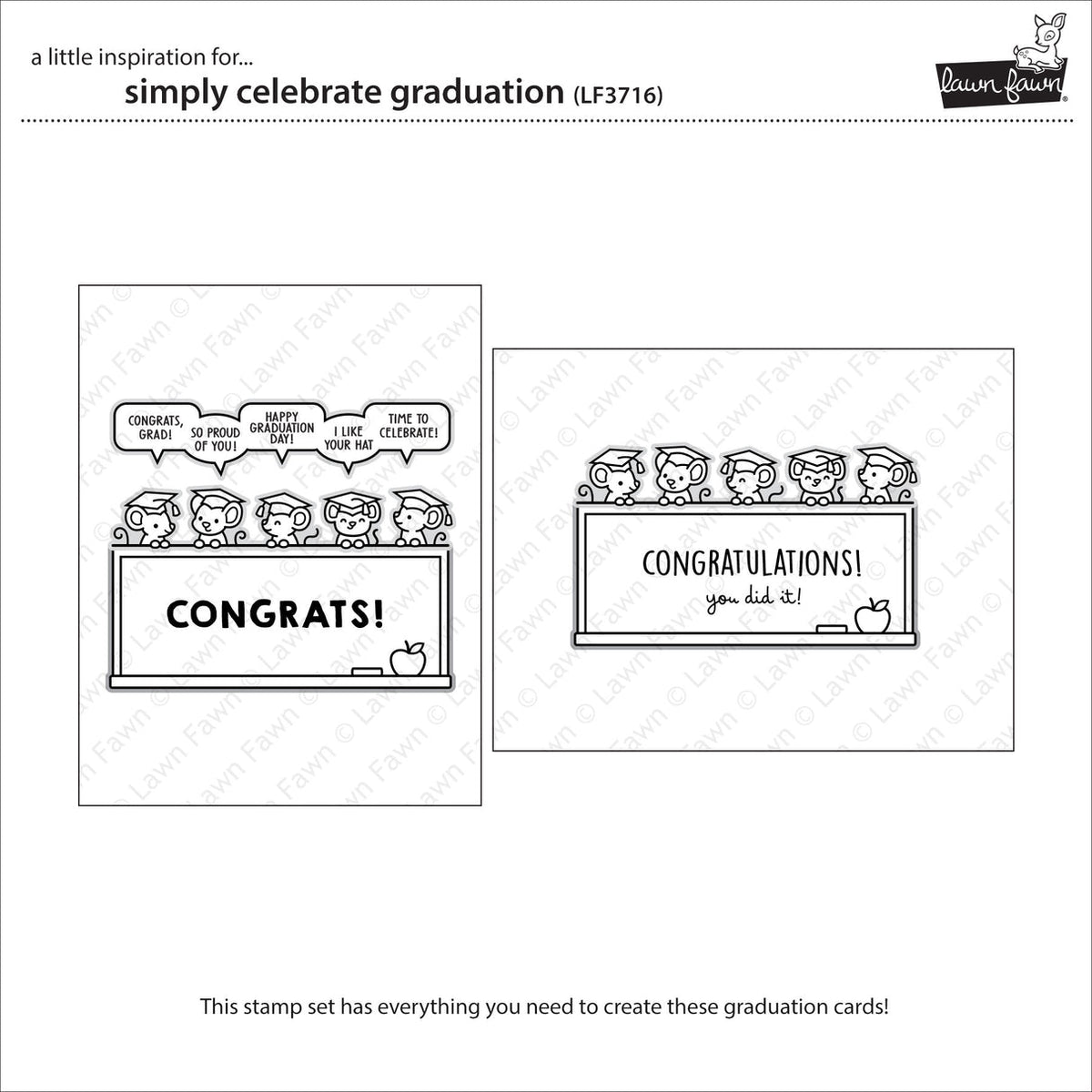 Lawn Fawn - SIMPLY CELEBRATE GRADUATION - Stamps Set – Hallmark Scrapbook