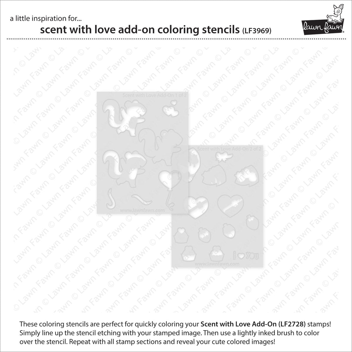 Lawn Fawn - SCENT WITH LOVE Add-On - Coloring Stencils – Hallmark Scrapbook