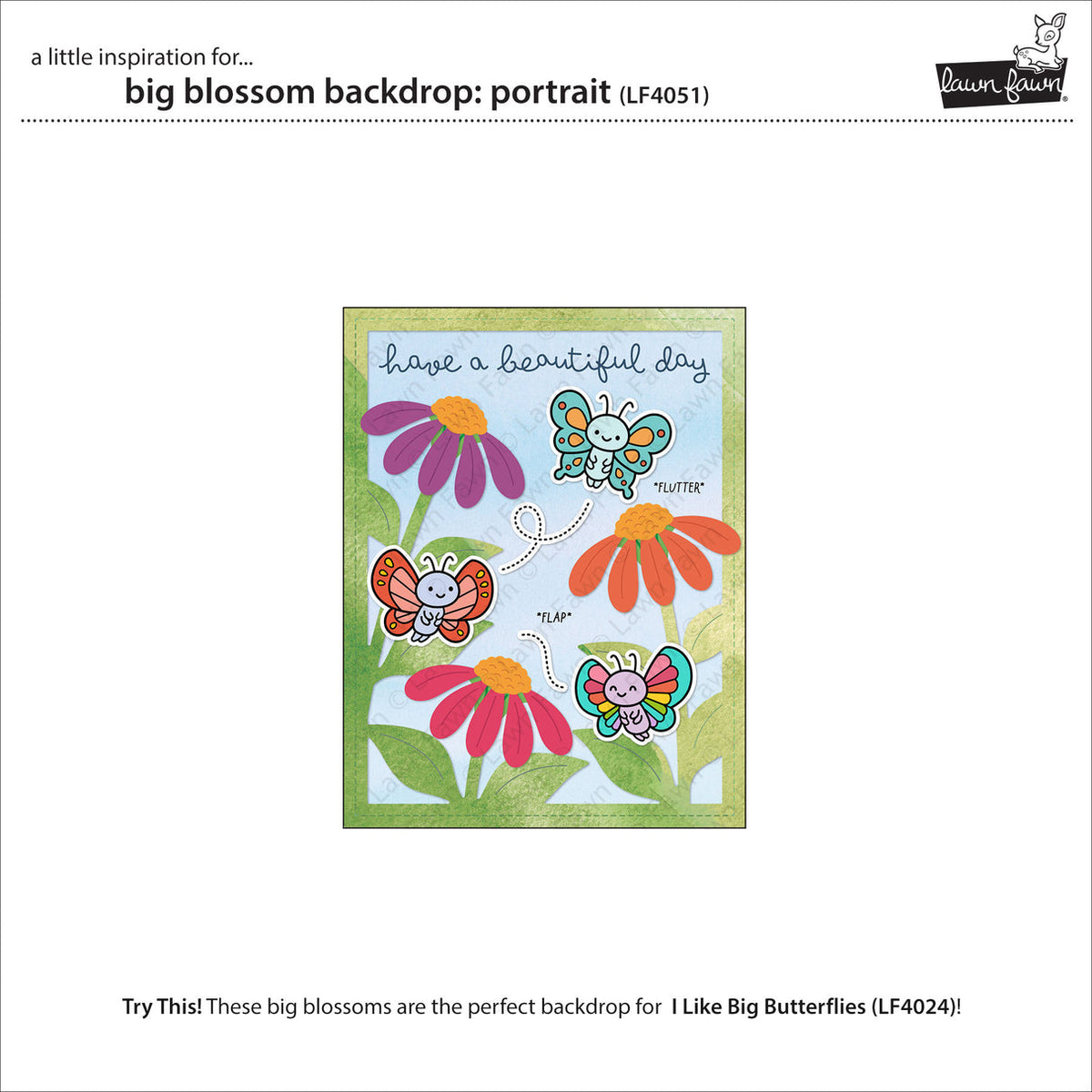 Lawn Fawn - BIG BLOSSOM BACKDROP: Portrait - Dies – Hallmark Scrapbook