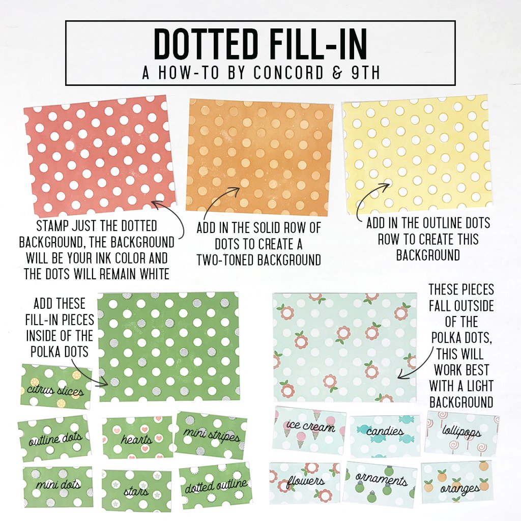 Concord & 9th - DOTTED FILL-IN Stamps and DOTS and HEARTS Dies BUNDLE ...