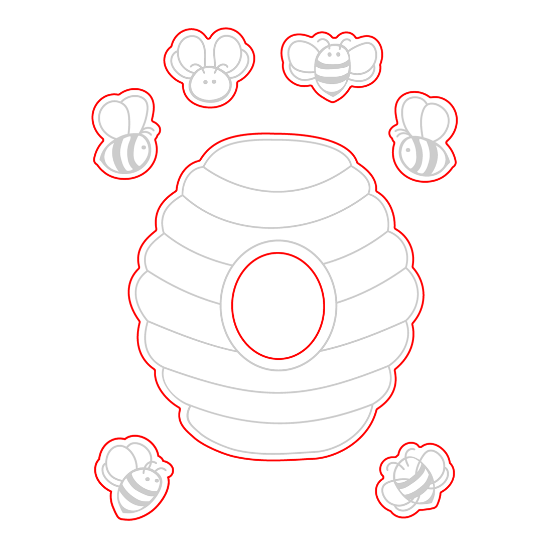 bee hive template printable